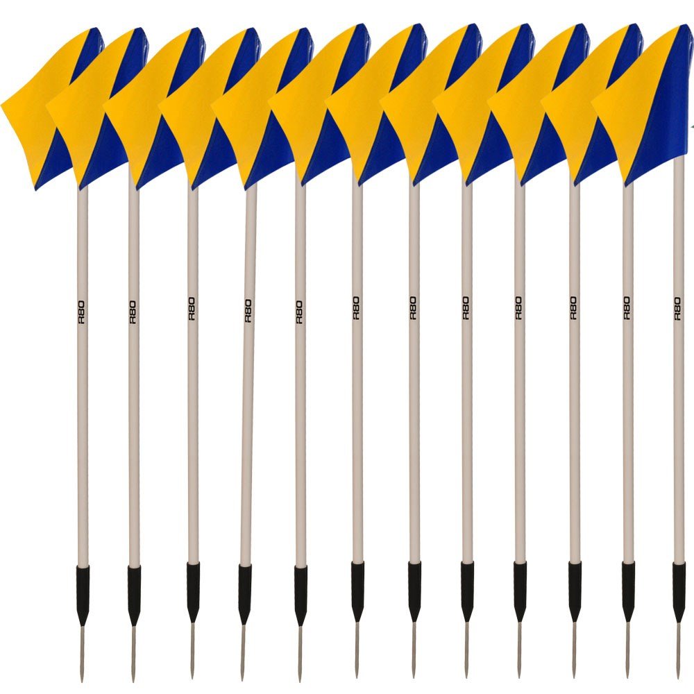 Sideline Pole with Club Colours Flag Sets - R80 Rugby